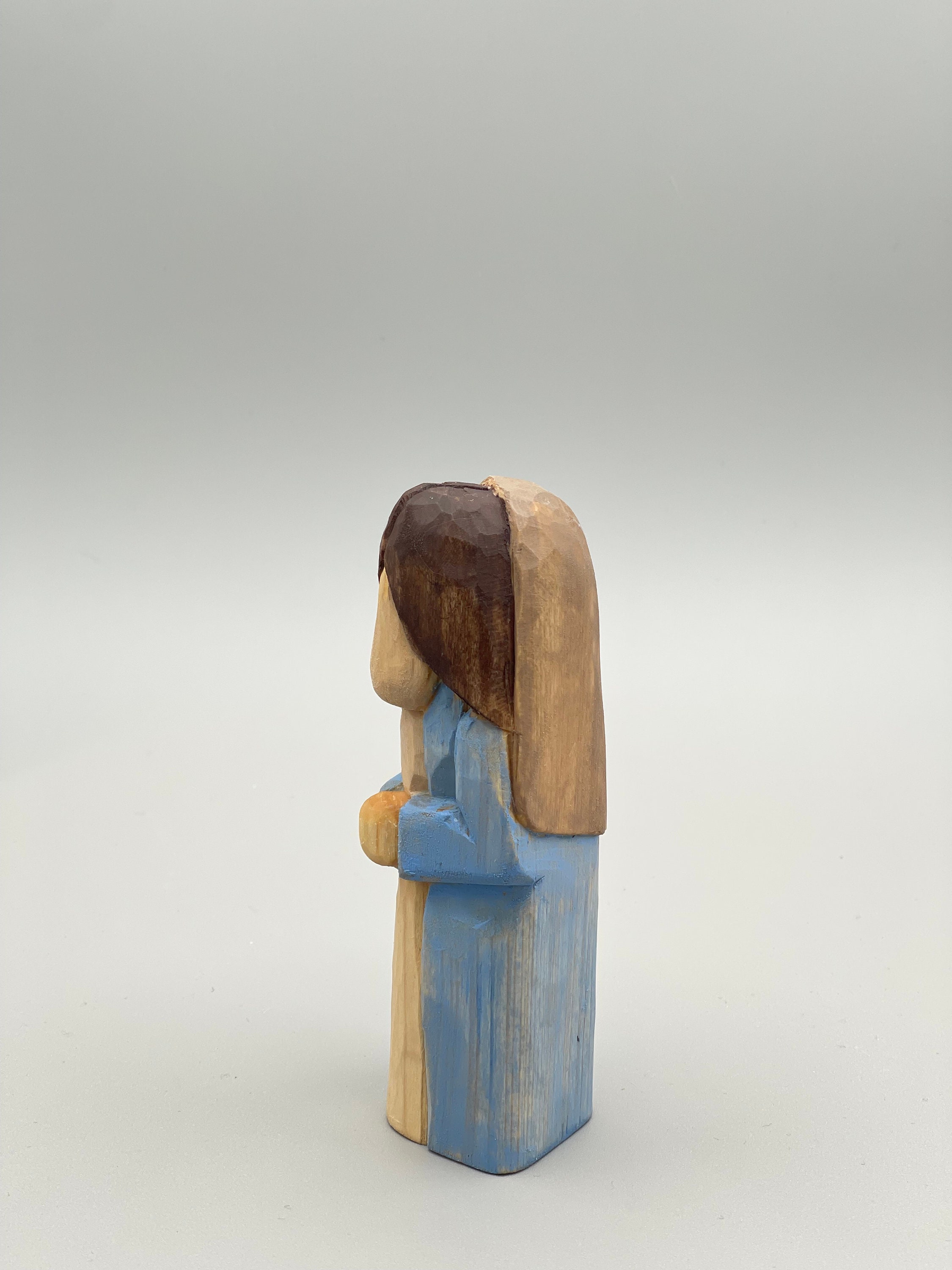 Hand Carved Wood Nativity Trio - Etsy