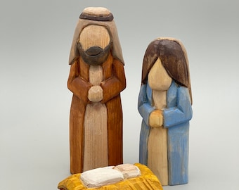 Nativity Set From Indonesia, Carved Wood Nativity Scene, Manger Set ...