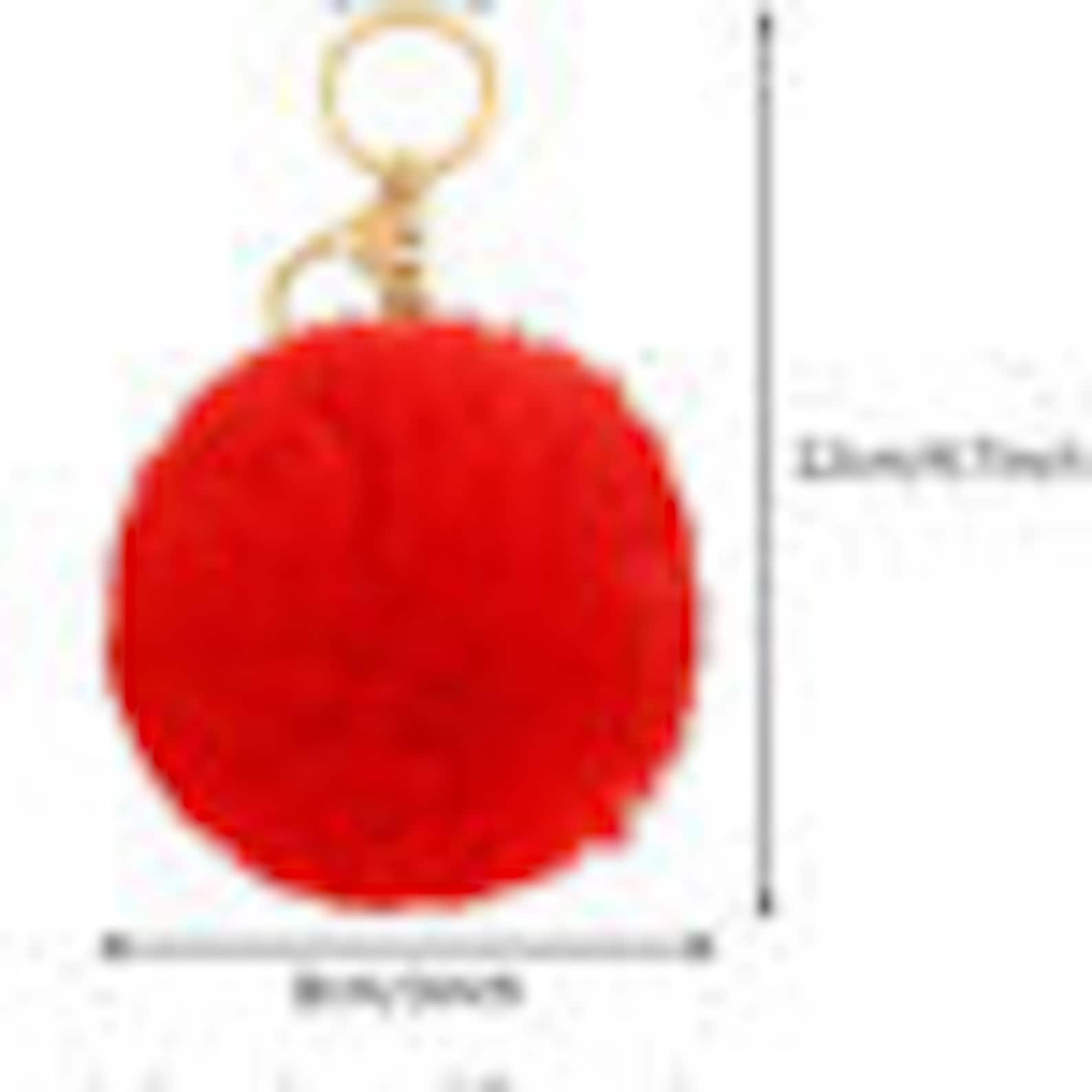 Pom Pom Key Chains / 4.5" Fluffy Pompoms Key Chain / Faux Rabbit Fur ...