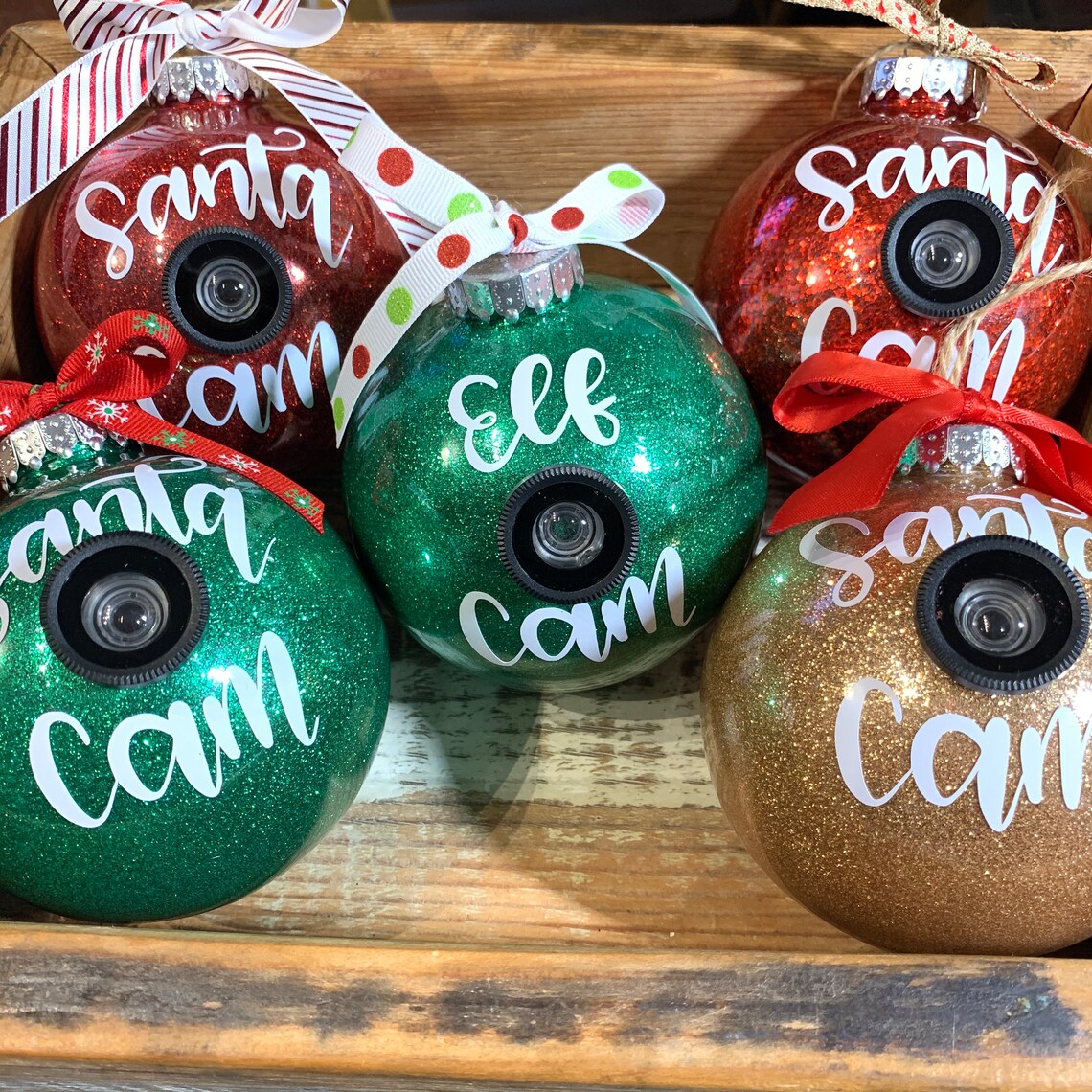 Santa Cam Christmas Ornament, Large Santa Spy Cam, Santa Ornament ...