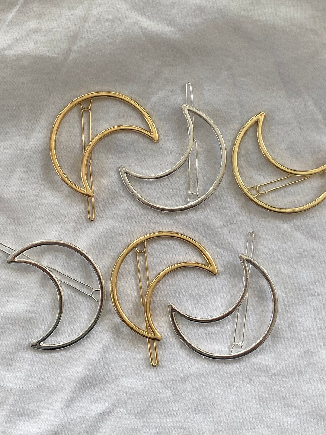 Moon Hair Clip, Metal Hair Clip, Minimalist Hair Clip, Hair Accessory ...