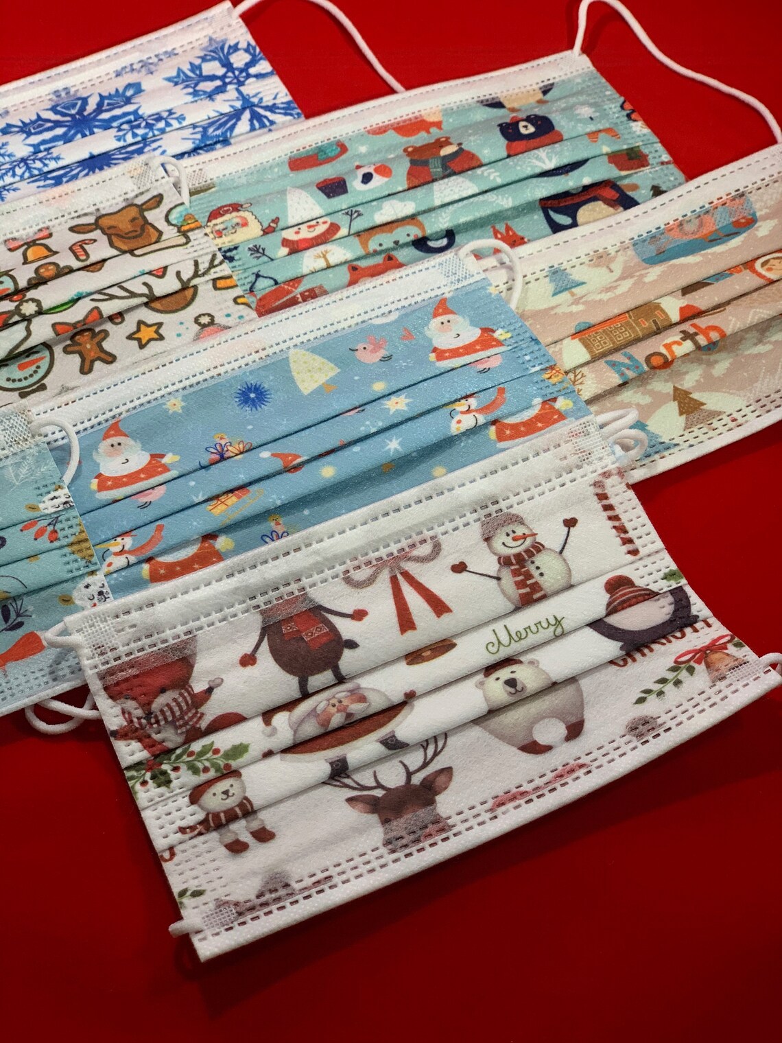Christmas Mask for Kids /assorted Christmas Face Mask /3-ply Disposable ...