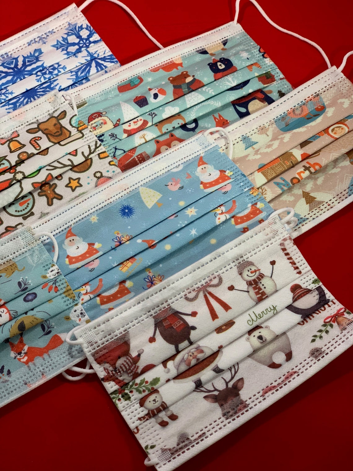 Christmas Mask for Kids /assorted Christmas Face Mask /3-ply Disposable ...