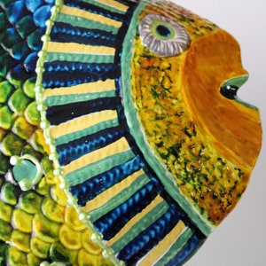 Painted Fish Plate | Fish Nautical Decor | Blue Fish Plate | Hand ...