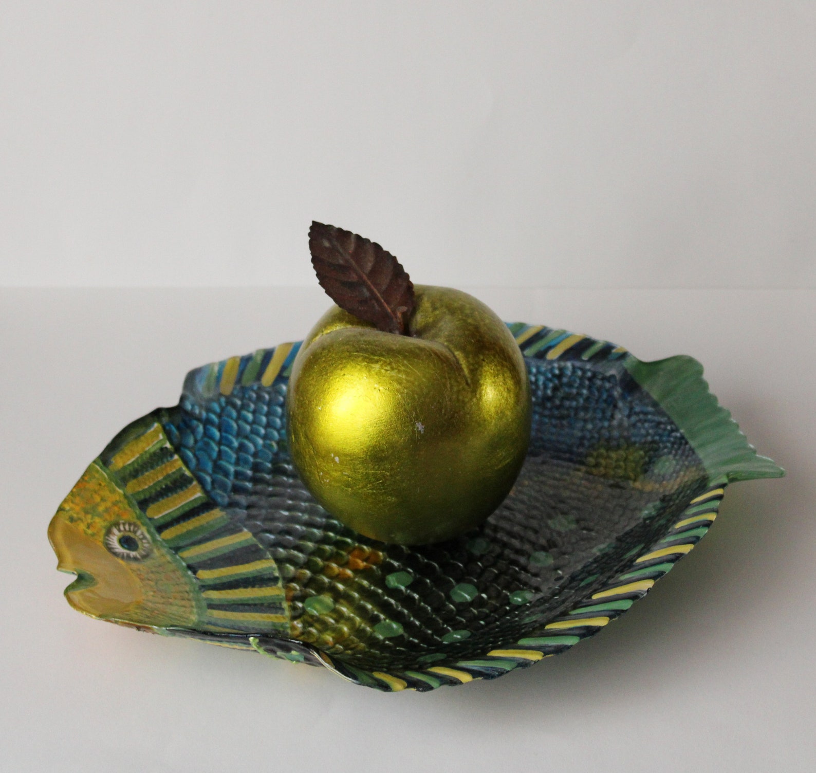 Painted Fish Plate | Fish Nautical Decor | Blue Fish Plate | Hand ...