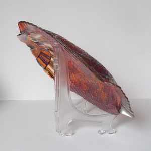 Painted Glass Fish Plate | Nautical Decor | Faberge Style | Red Glass ...