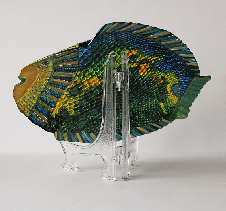 Painted Fish Plate | Fish Nautical Decor | Blue Fish Plate | Hand ...