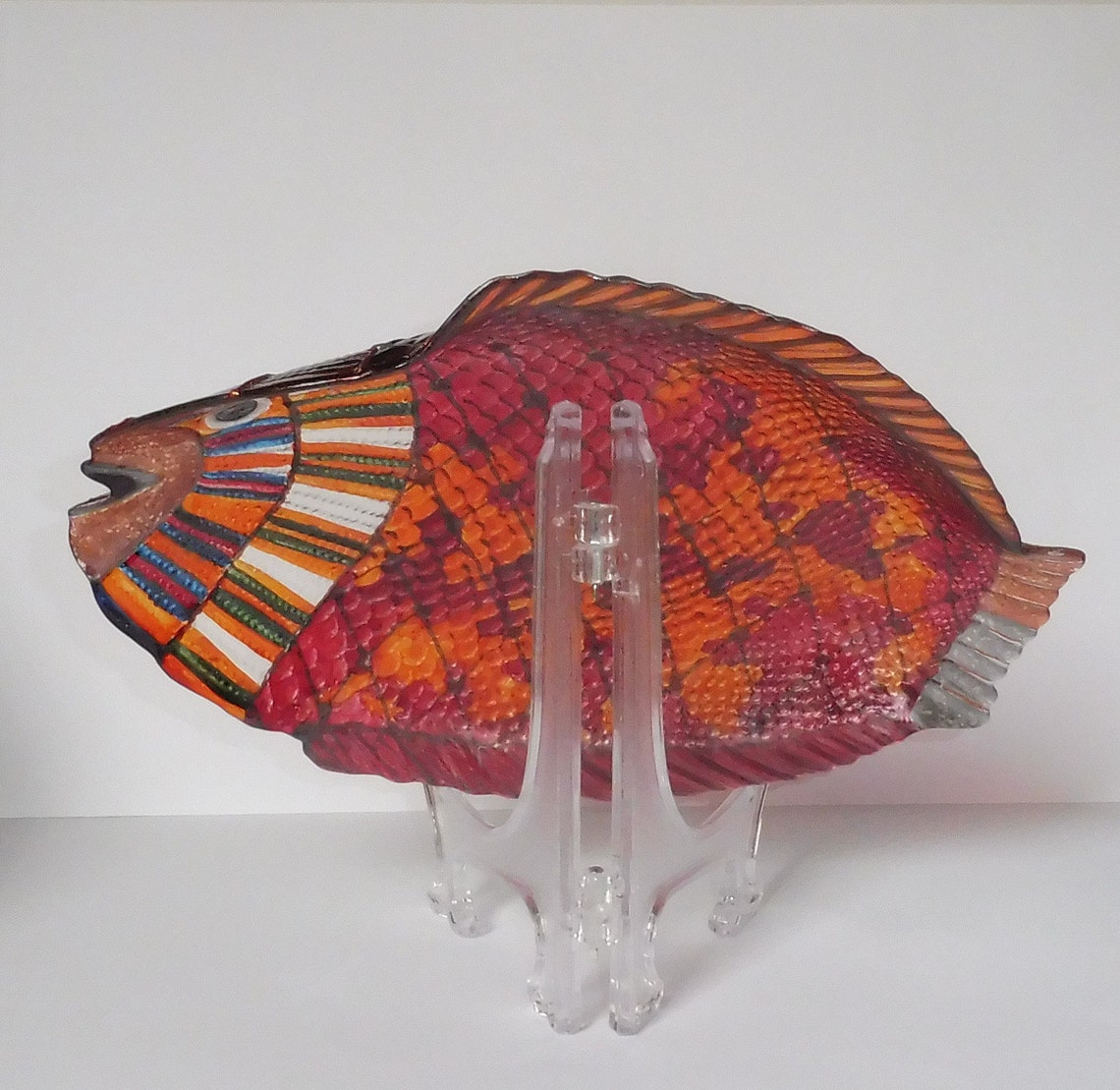 Painted Glass Fish Plate Nautical Decor Faberge Style - Etsy