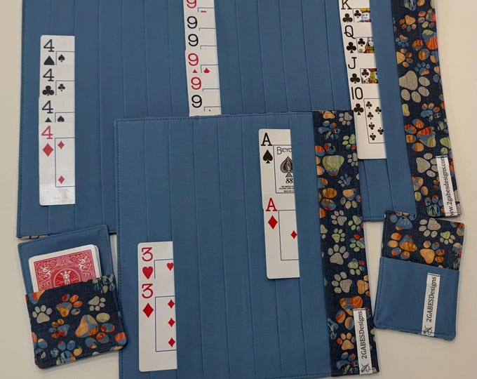 Card Game Organizer Mats: Canasta, Samba, Queens - Set of 2 + Card ...