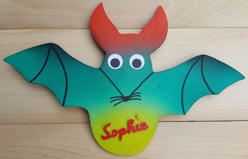 Door sign bat name wooden letters wood door letters name sign | Etsy