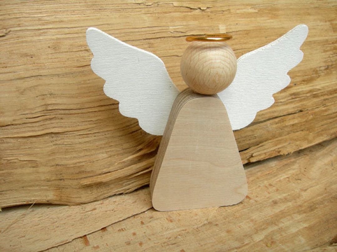Angel Made of Wood Large Natural - Etsy