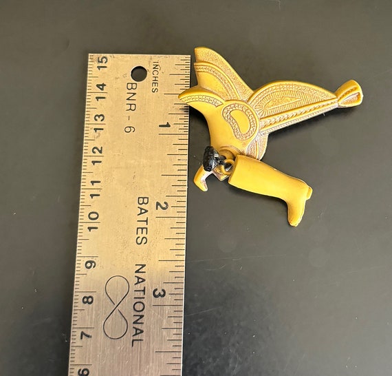 Circa 1940s Bakelite brooch - Western Saddle & Boot - Gem