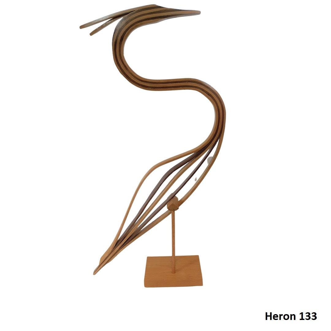 Escultura de garza de madera doblada al vapor - Etsy España
