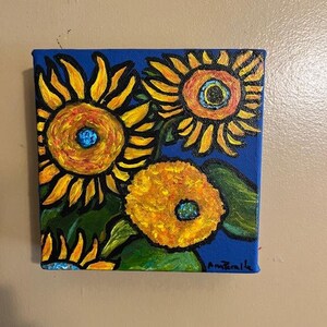 Van Gogh Inspired Sunflowers in a Vase - Etsy