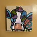 Whimsical Cow Art,8x8x1.5 Acrylic Whimsical Cow Painting,whimsical Cow ...