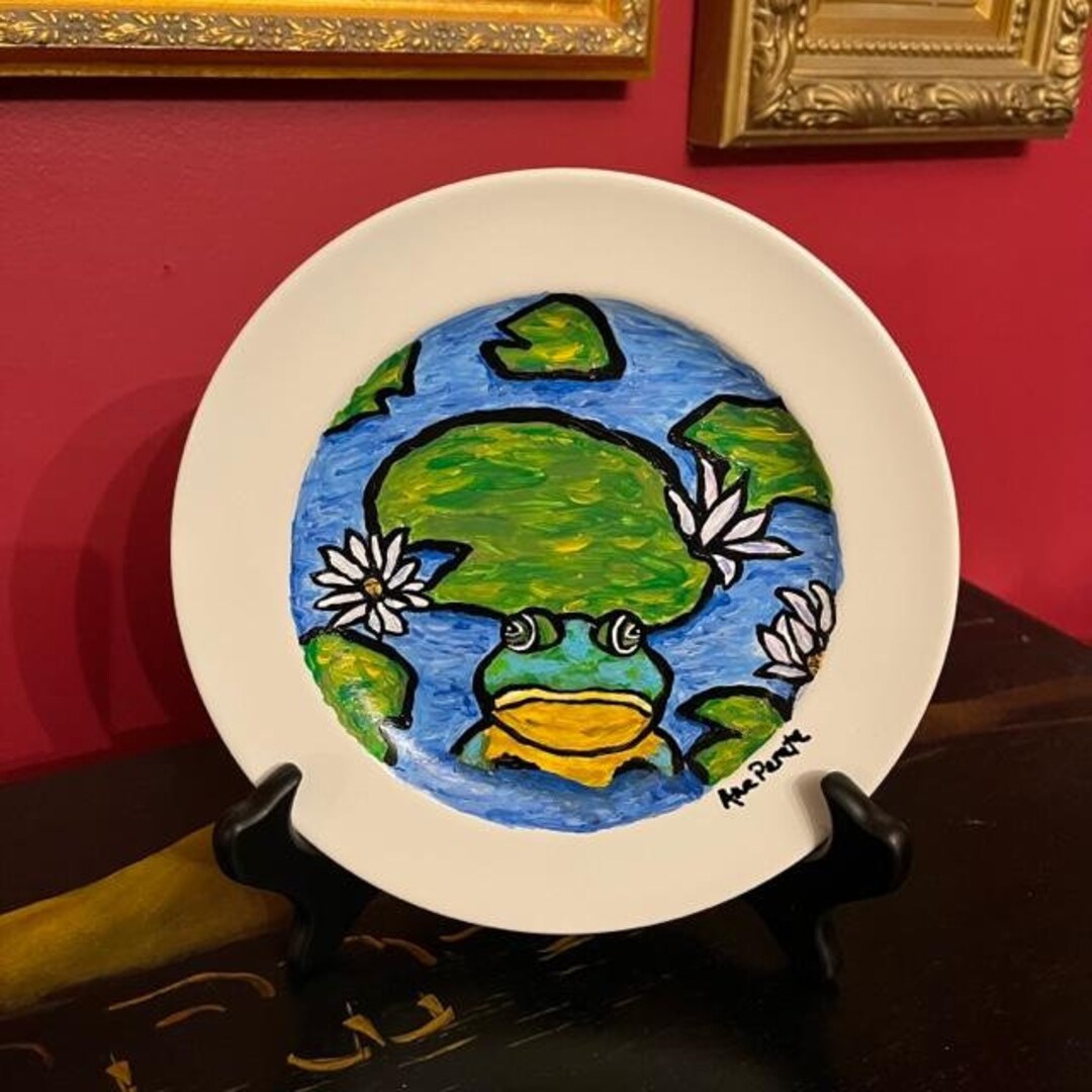 Whimsical Frog Art7.75x1 Hand Painted Decorative - Etsy