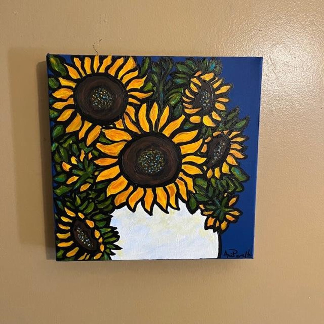 Van Gogh Inspired Sunflower Art,10x10x1.5 Acrylic Van Gogh Inspired ...