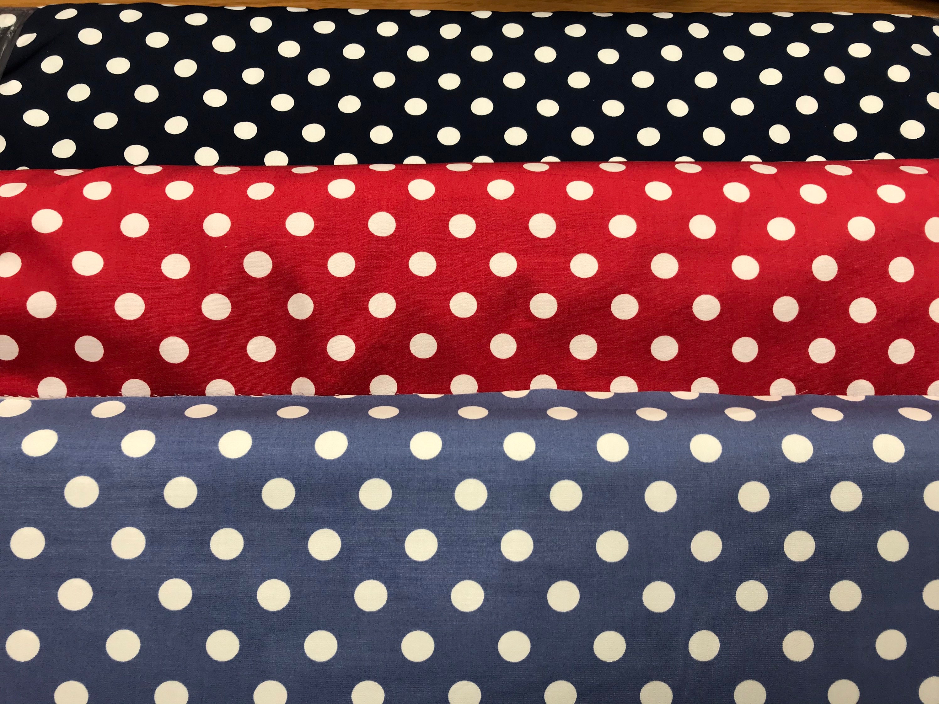 Upholstery Rose & Hubble White Stars and Polka Dots Spots in Navy Blue ...