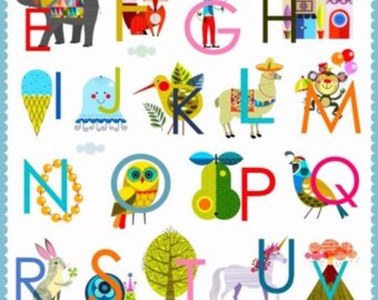 Alphabet Fabric Panel | Etsy