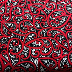 100% Cotton Kiwiana Ponga Koru Swirls Abstract Print. Moko. Suitable ...