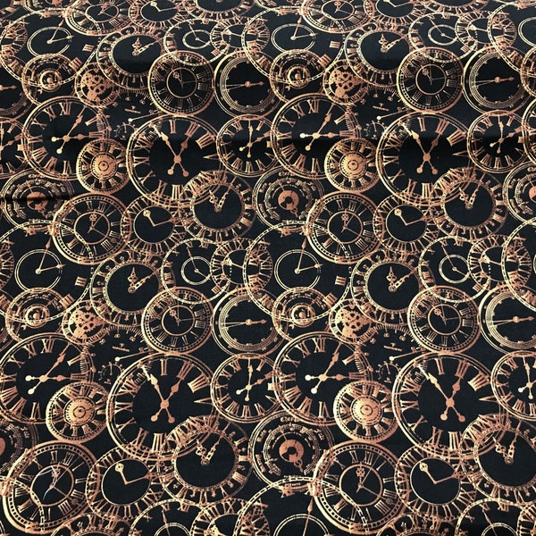 Clock Fabric - Etsy