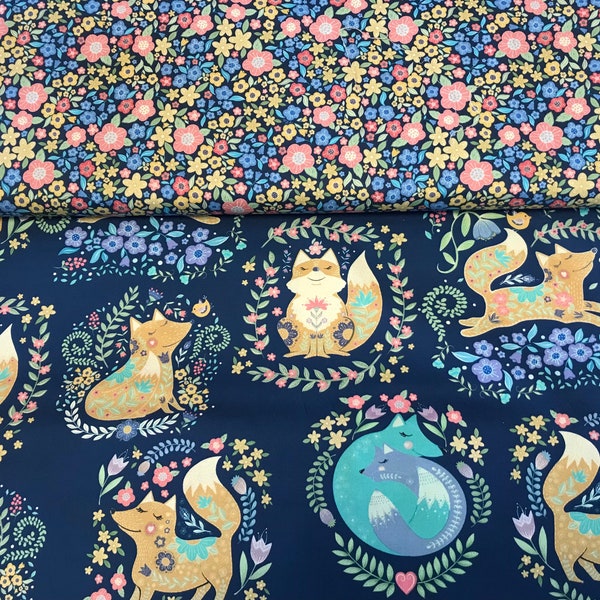 Fox Print Fabric - Etsy