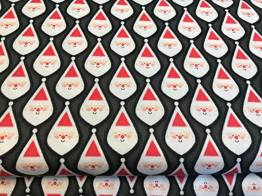 100% Cotton Christmas Santa Fabric. Santa Claus, Father Christmas ...