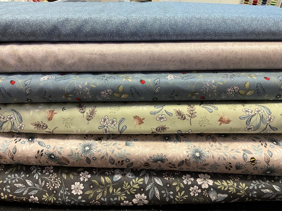 100% Cotton Meadow Nature Fabric From Nutex. Bee, Ladybird, Butterfly ...