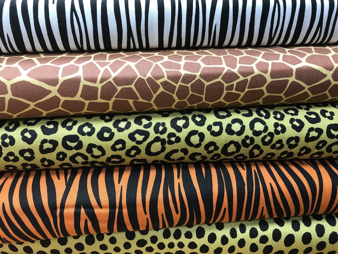 100% Cotton Animal Print Fabric From Lewis and Irene. Zebra, Leopard ...