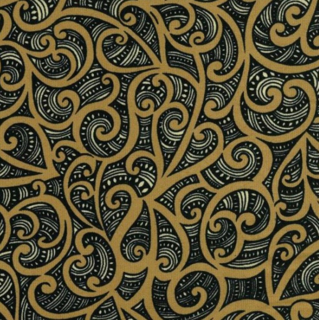 100% Cotton Kiwiana Ponga Koru Swirls Abstract Print. Moko. - Etsy