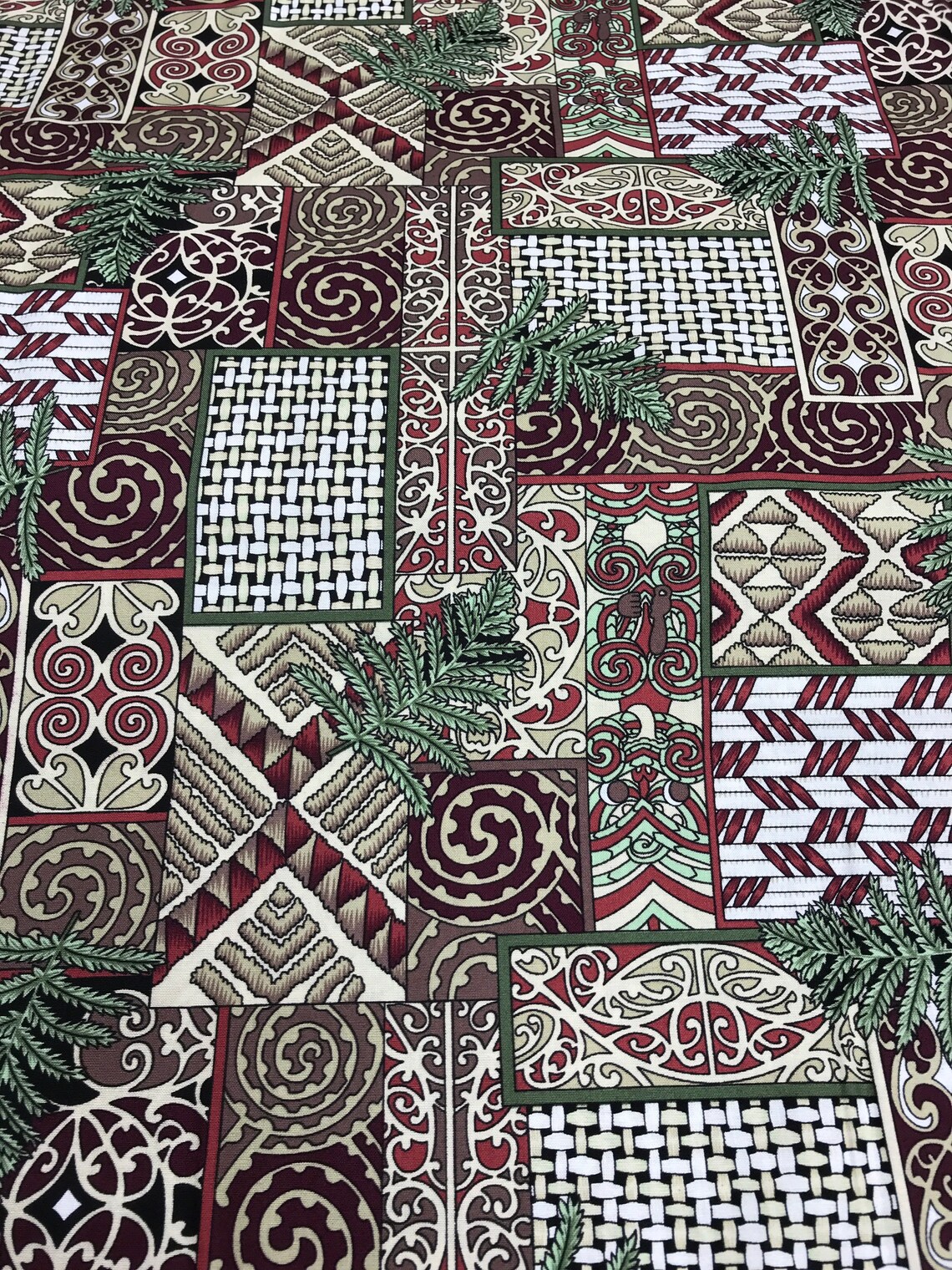 100% Cotton Kiwiana New Zealand Themed Icons Fern Frond Print. | Etsy