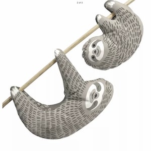 100% Cotton Print Sloth Fabric Panel and Contrast Design. Sleepy Sloth ...