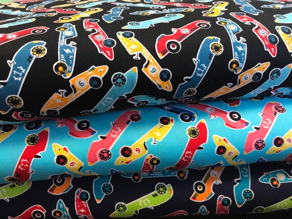 100% Lightweight Cotton Racing Car Range. Motor Racing | Etsy UK