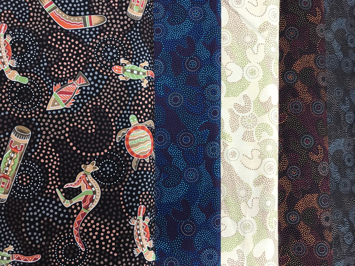 100% Cotton Kiwiana Gooloo Abstract Print. Suitable for Patchwork ...