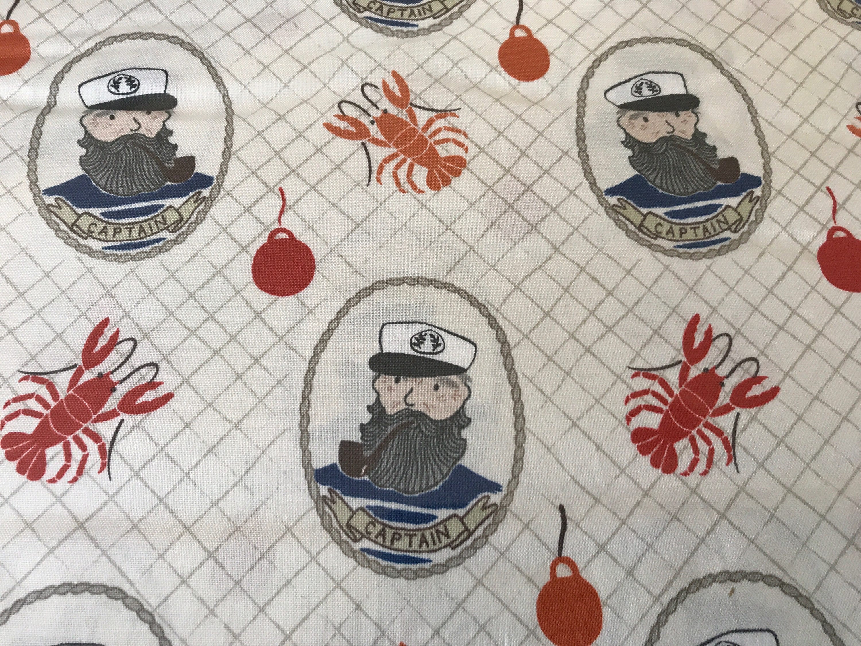 SALE!! 100% Cotton Print Captain Sailor Nautical Lewis and Irene ...