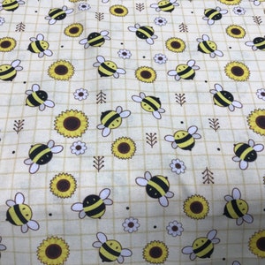 100% Cotton Print Bee Fabric From Timeless Treasures. Bees on Black ...