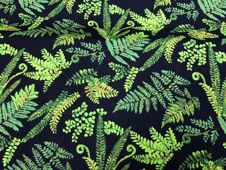 100% Cotton Kiwiana New Zealand Themed Icons Fern Frond Print. | Etsy