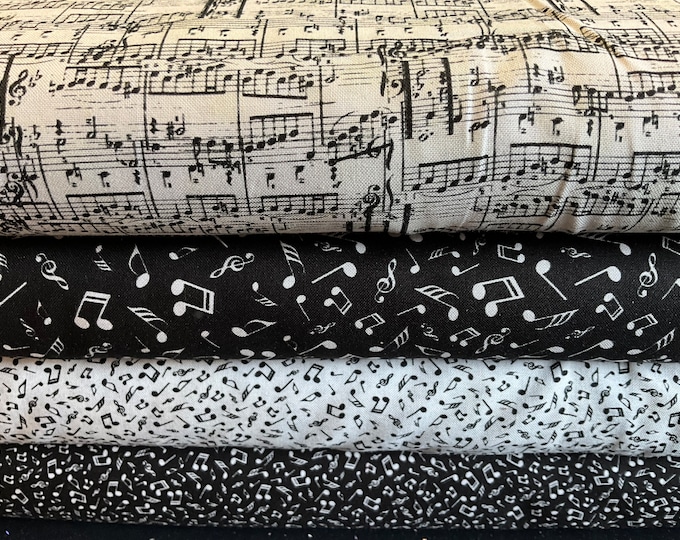 LAST CHANCE 100% Cotton Print Music, Musical Notes, Fabric. Sheet Music ...