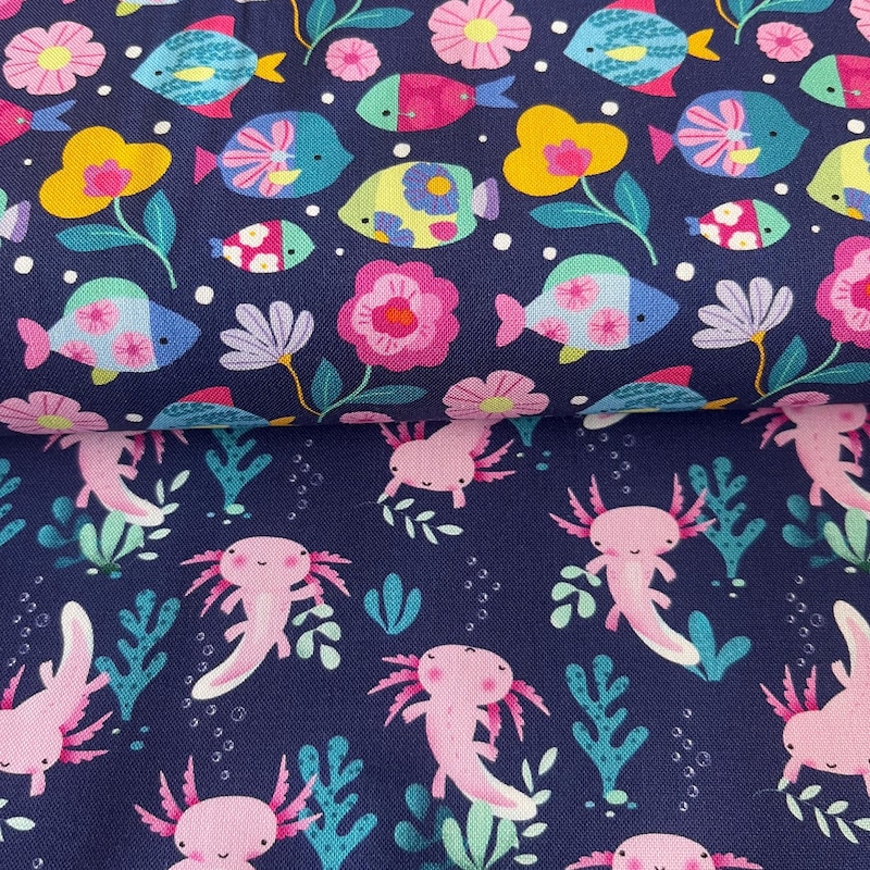 Axolotl Quilting Fabrics - Etsy UK