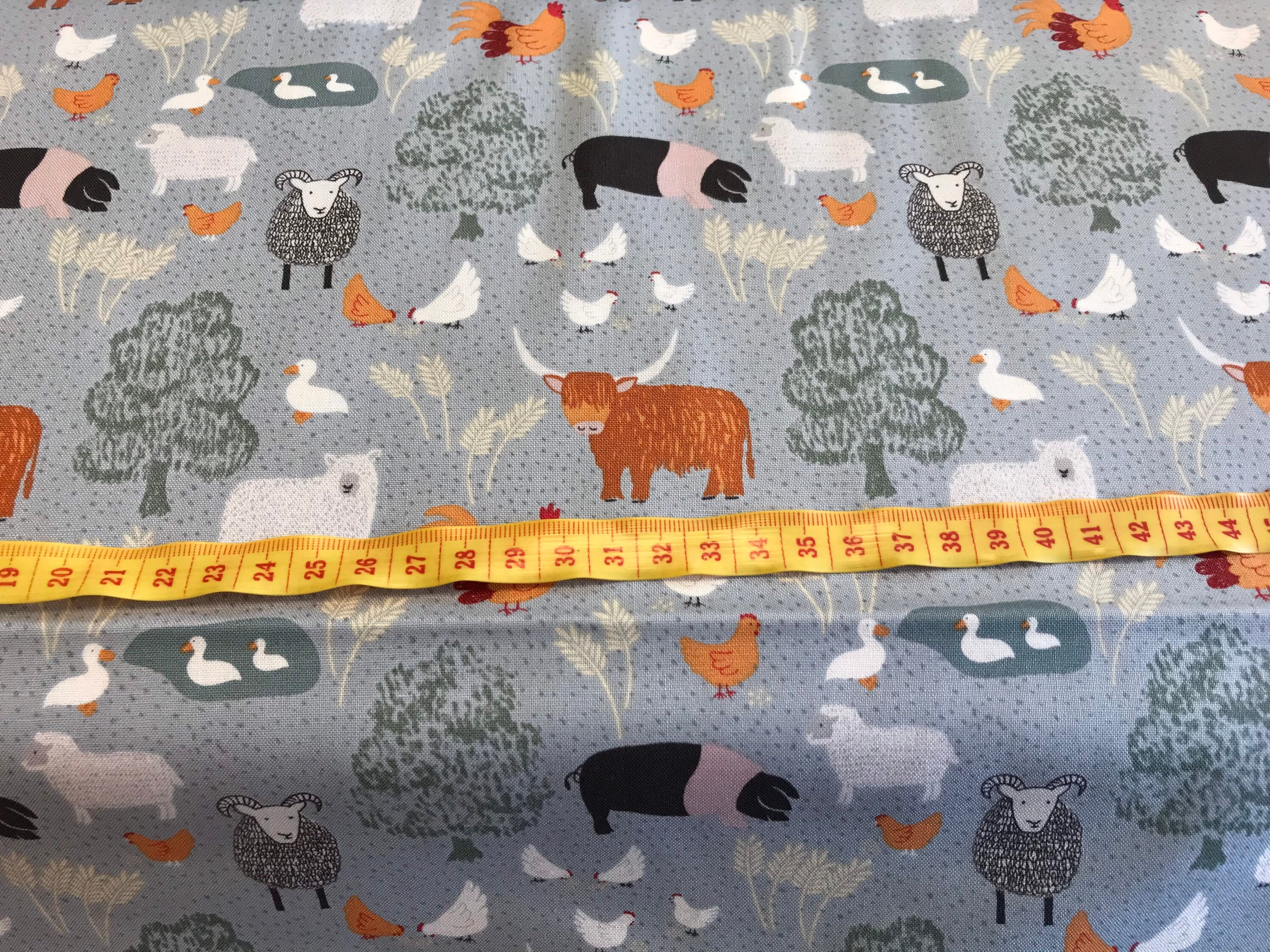 Country Farm Fabric. 100% Cotton Material. Farmlife Farming - Etsy UK
