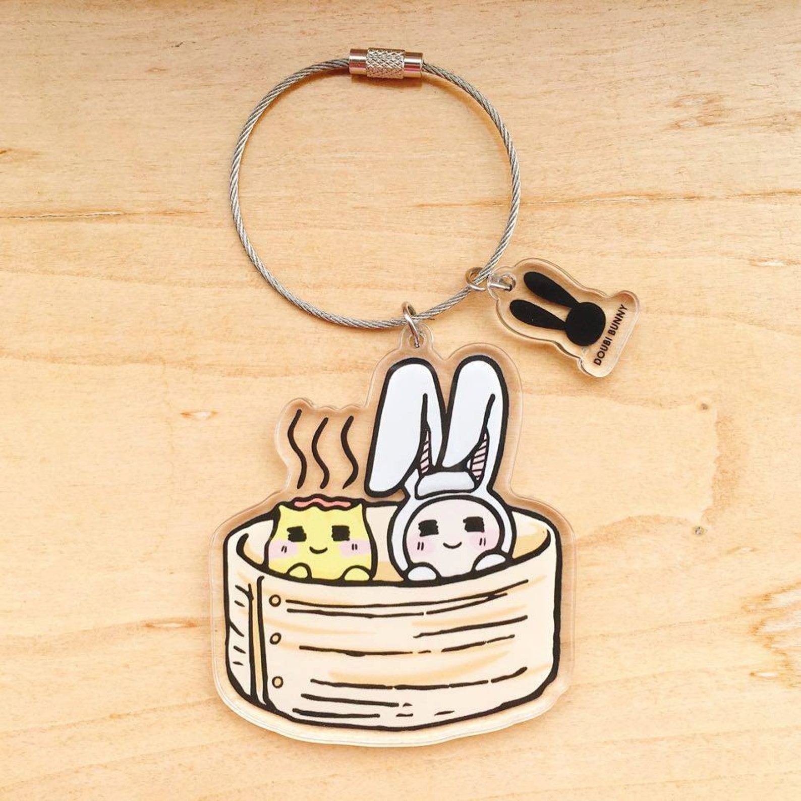 Doubi Bunny Dim Sum Keychain, Acrylic Keychain, - Etsy