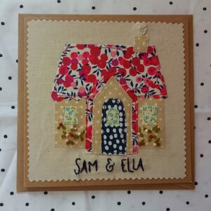 New Home Hand Stitched Textile Card - Etsy UK