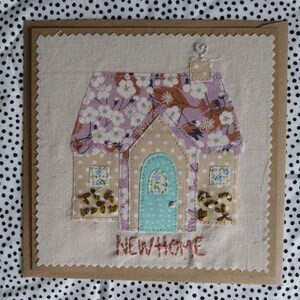 New Home Hand Stitched Textile Card - Etsy UK