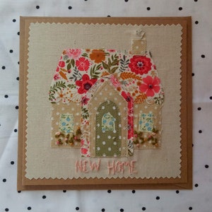 New Home Hand Stitched Textile Card - Etsy UK