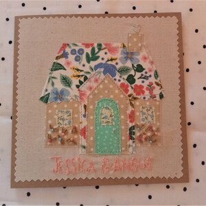 New Home Hand Stitched Textile Card - Etsy UK