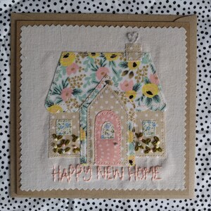 New Home Hand Stitched Textile Card - Etsy UK