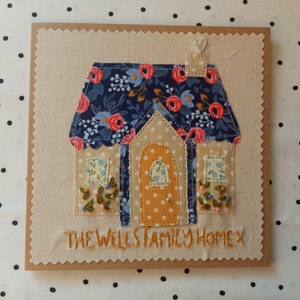 New Home Hand Stitched Textile Card - Etsy UK