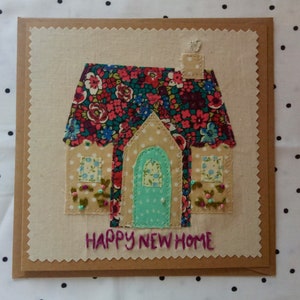New Home Hand Stitched Textile Card - Etsy UK