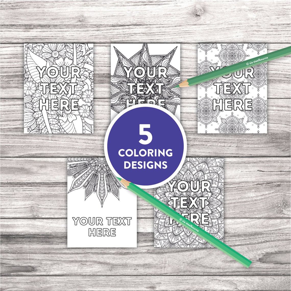 Custom Text Printable Adult Coloring Pages Customizable | Etsy Canada