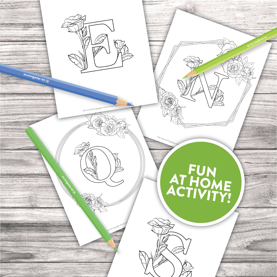 Printable Adult Coloring Pages | Floral Alphabet Letters in Floral ...